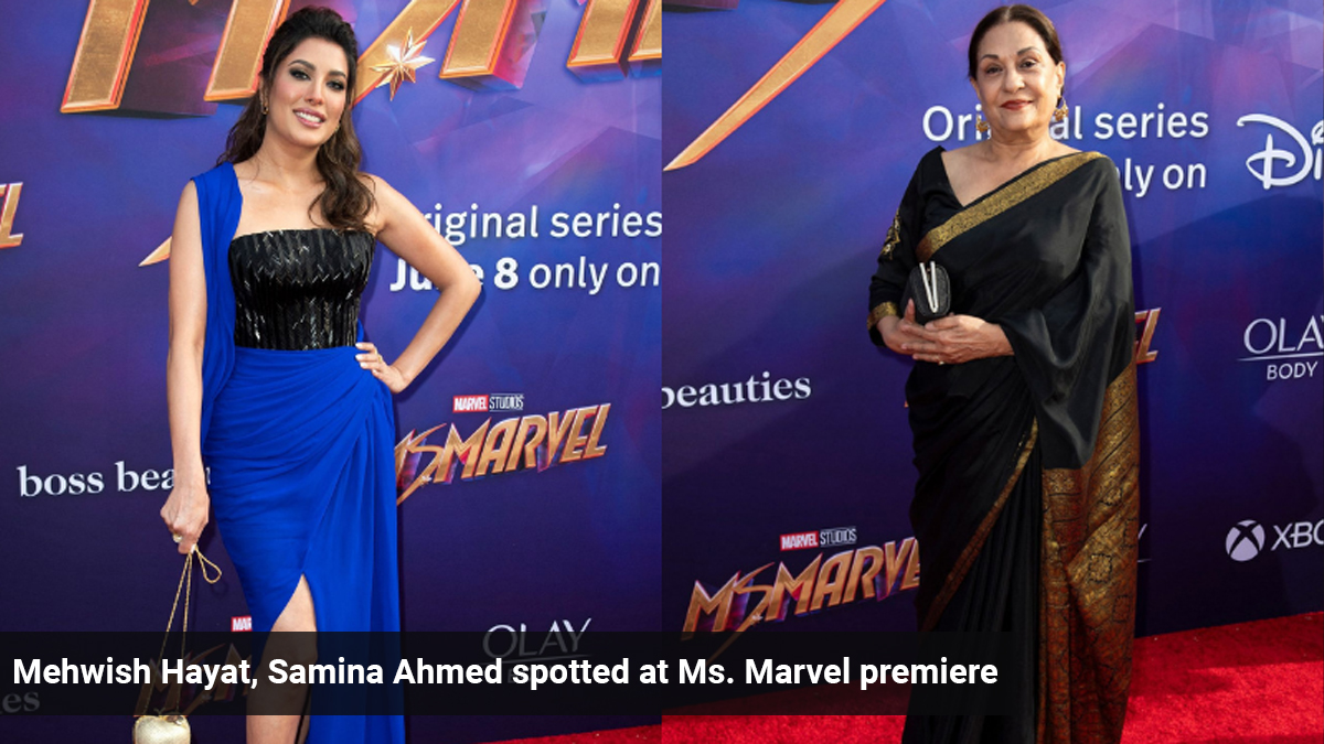 Mehwish Hayat, Samina Ahmed spotted at Ms. Marvel premiere