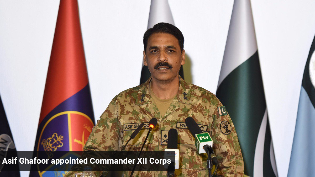 Asif Ghafoor appointed Commander XII Corps