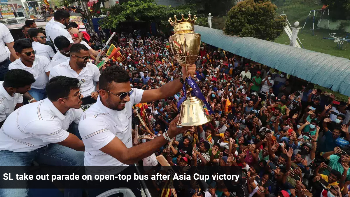 SL Take Out Parade On Open-Top Bus After Asia Cup Victory