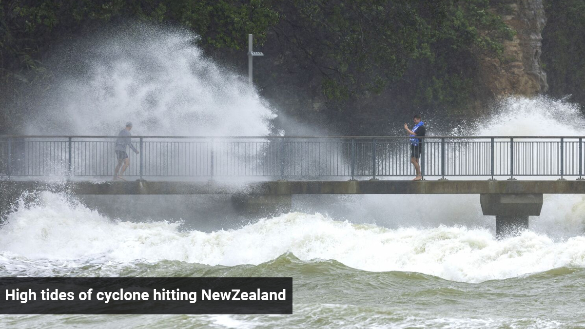 High tides of Cyclone hitting New Zealand